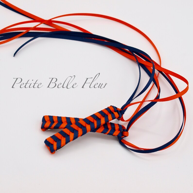 80s Ribbon Barrettes Retro Braided Barrette Set 80s Navy | Etsy