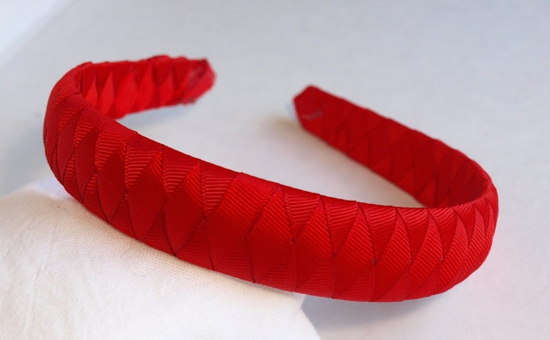 Solid Red Ribbon Headband Red Preppy Grosgrain Ribbon Flat - Etsy