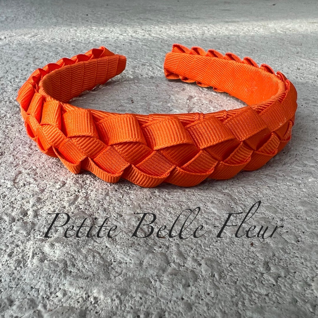 Orange Grosgrain Ribbon Military Braid 1" Wide Flat Tapered Headband - Etsy