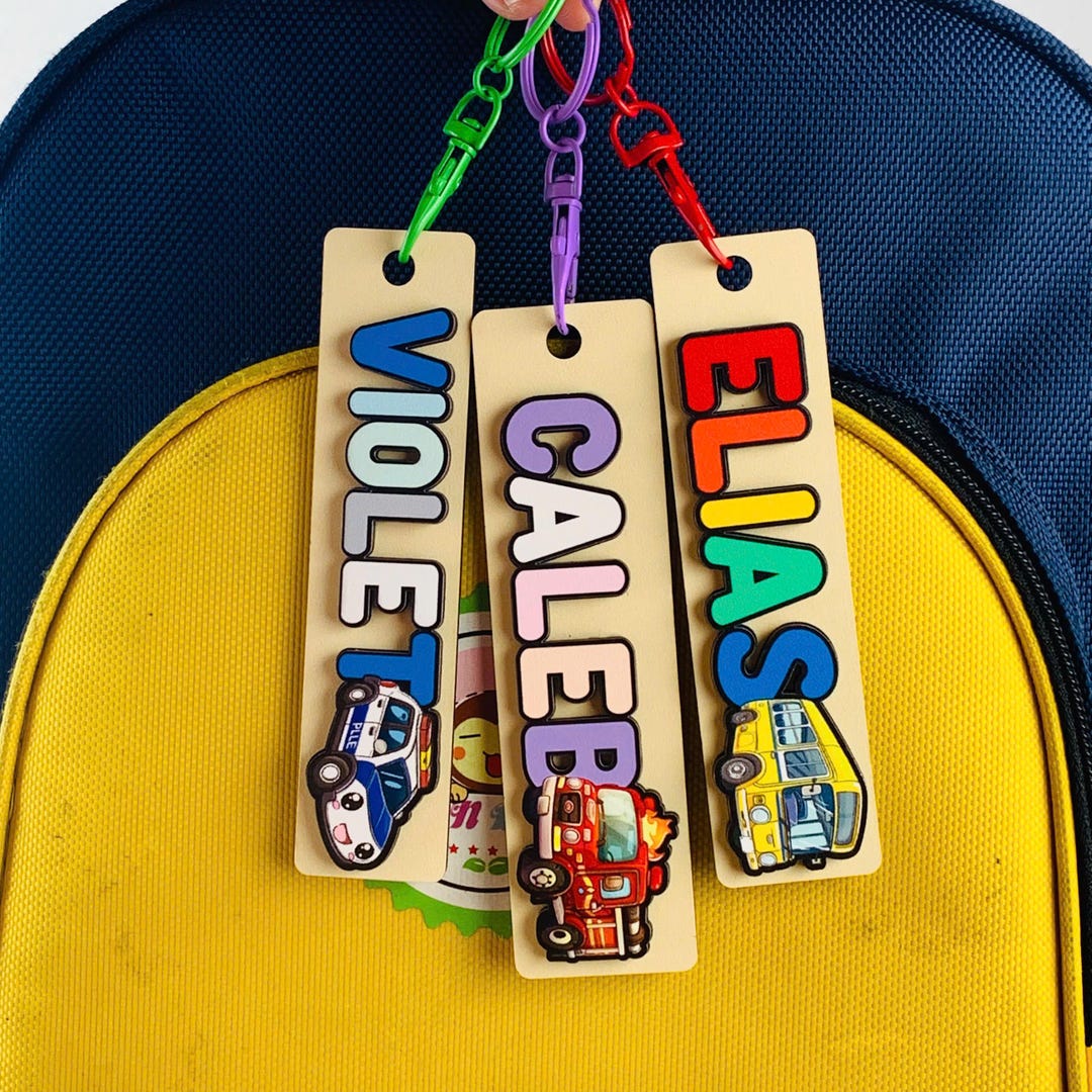 Personalized Name Tag for Kids – Custom Bag Tag - Back to School Name ...