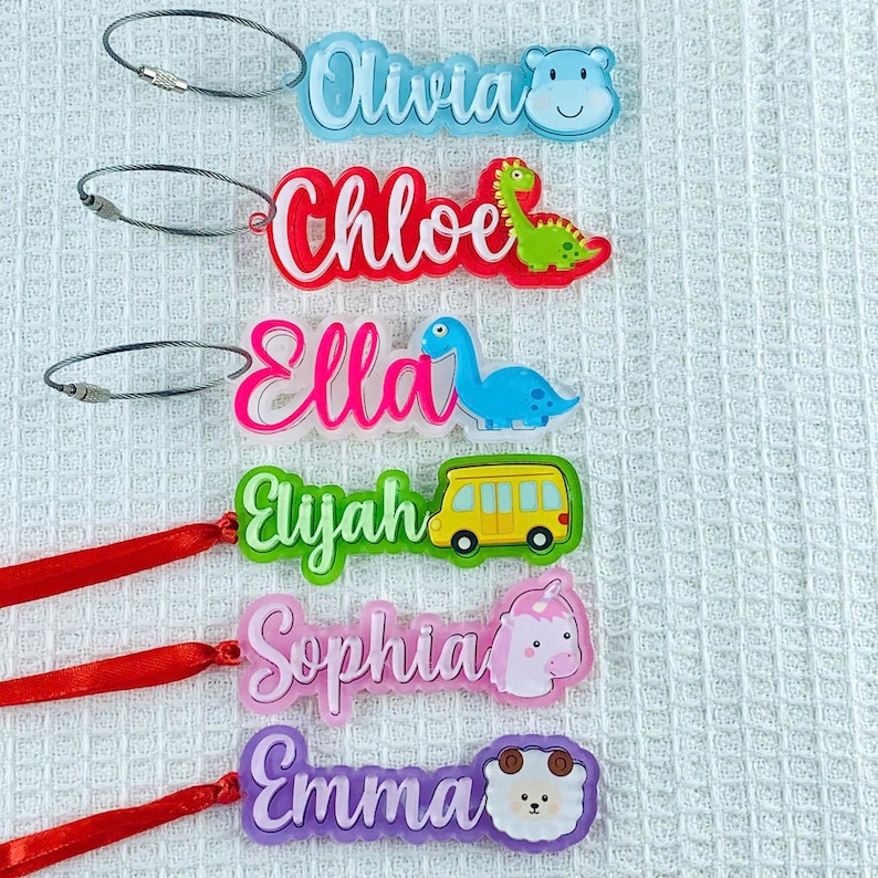 Personalized Acrylic Name Tag Keychain: Custom Backpack Bag Tag for ...