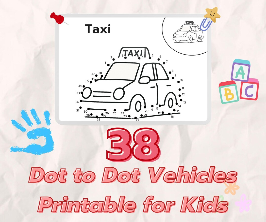 38 Dot to Dot Vehicles Printable for Kids | Fun Learning Activity Book ...
