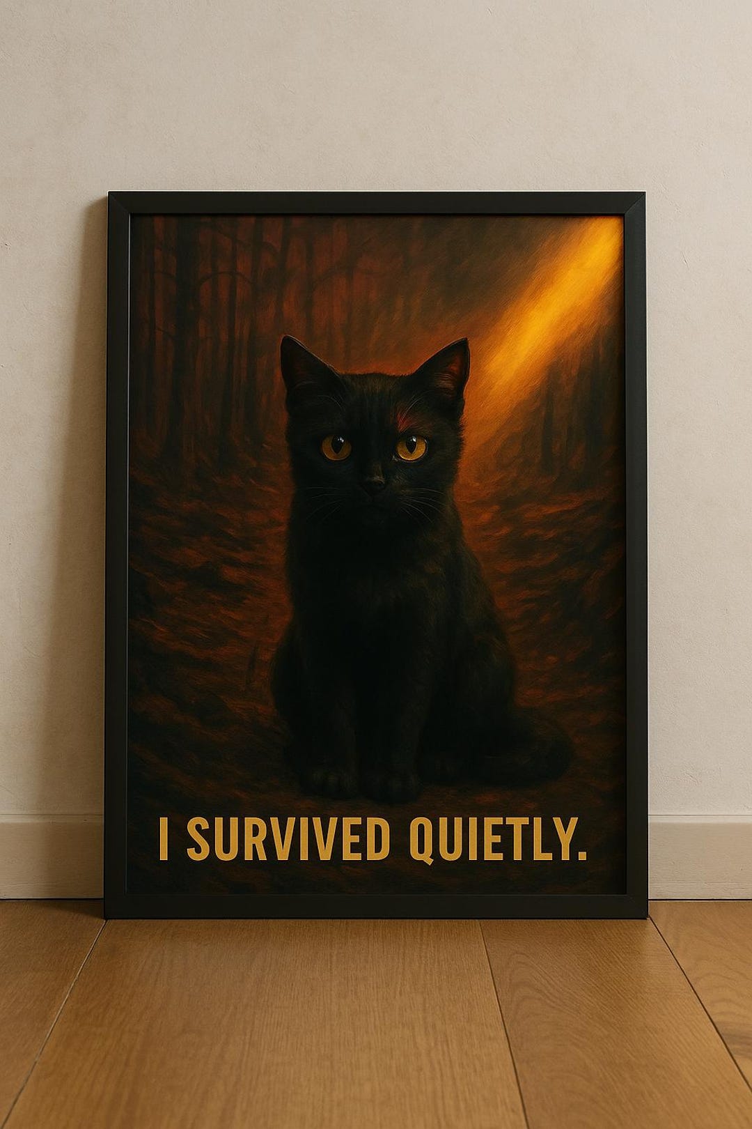 I Survived Quietly – Emotional Cat Poster for Trauma Healing – Quiet ...