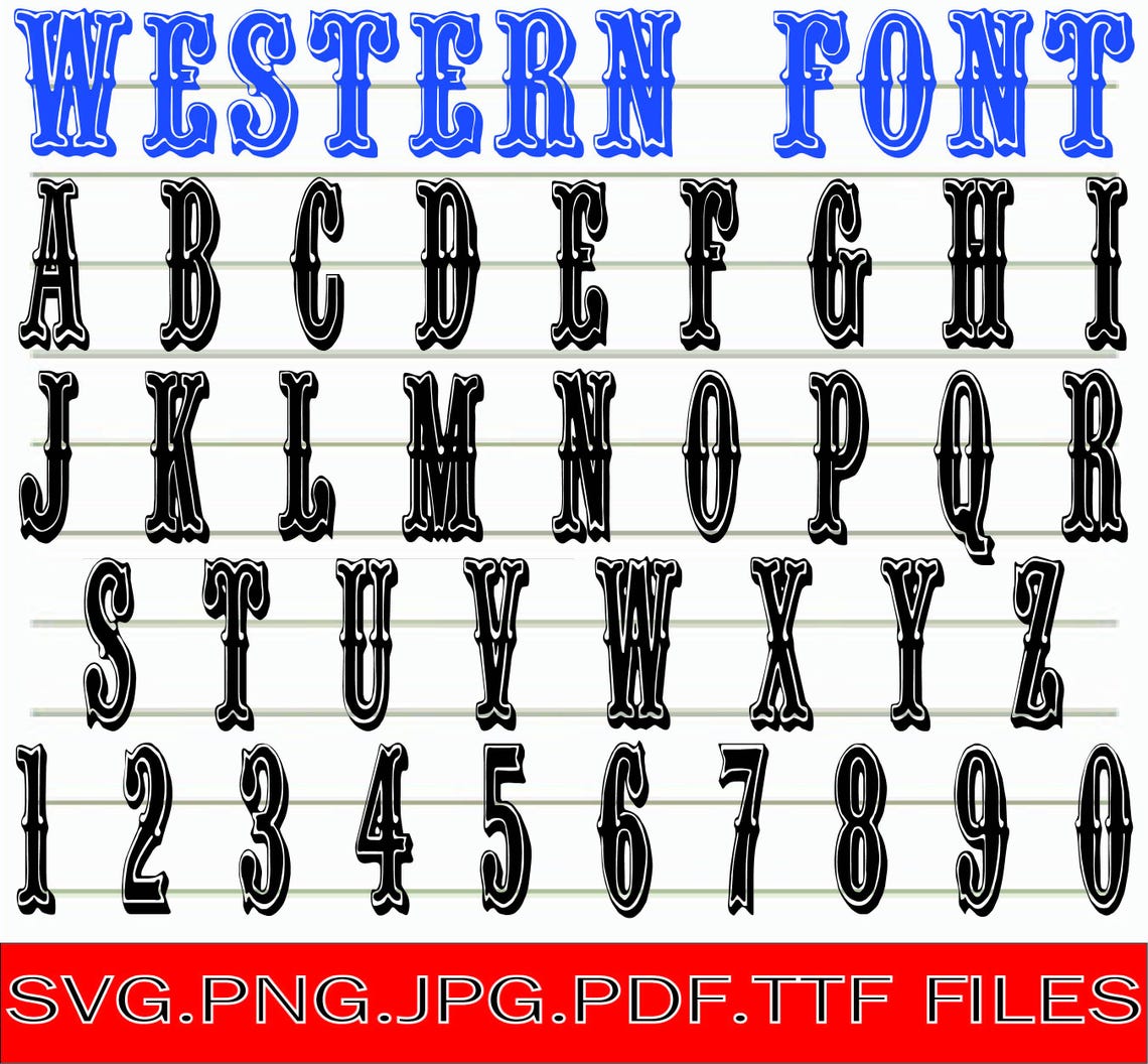 Western Cowboy Font SVG TTF | Old West Vintage Font | Cricut ...