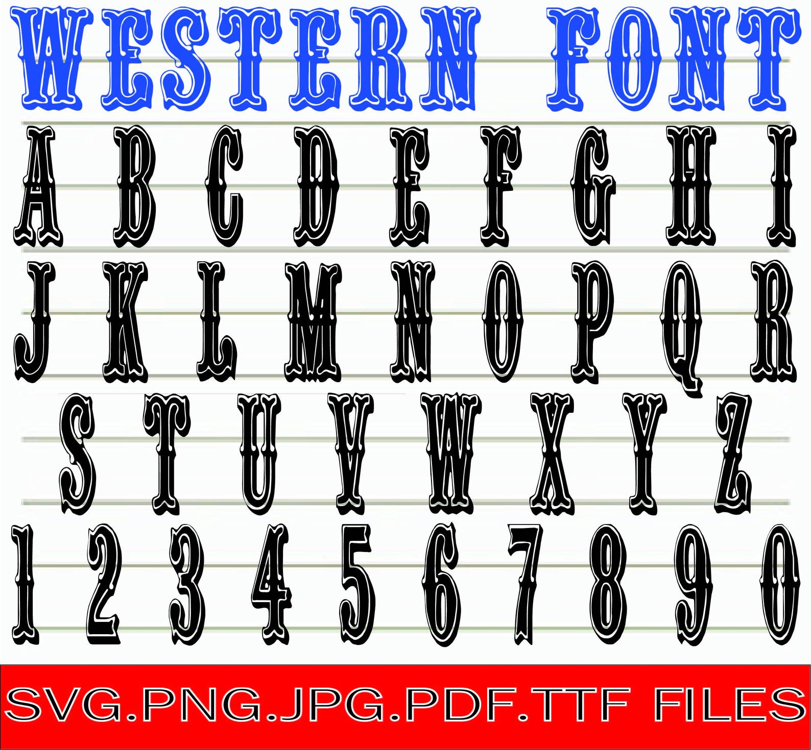 Western Cowboy Font SVG TTF | Old West Vintage Font | Cricut ...