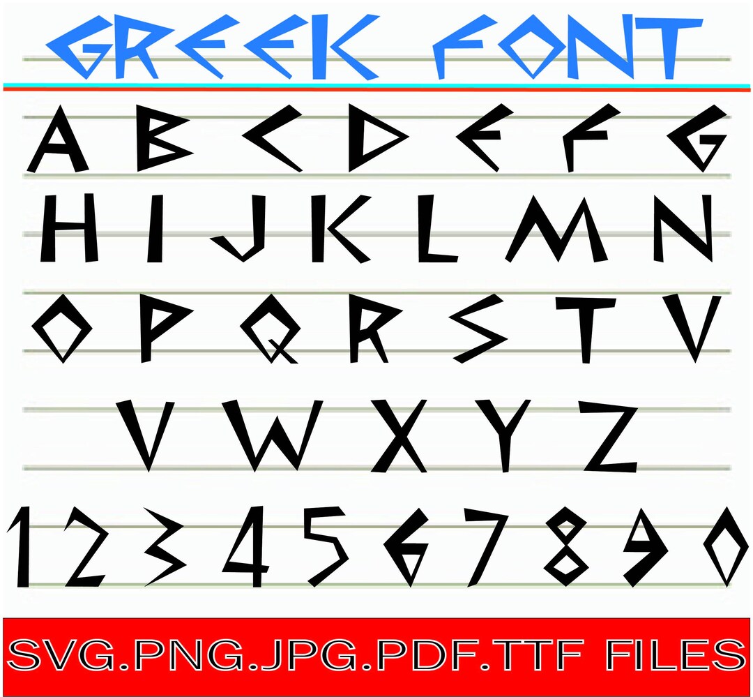 Greek Font TTF, Greek Alphabet, Greek Letters, Greek Numbers, Greek ...