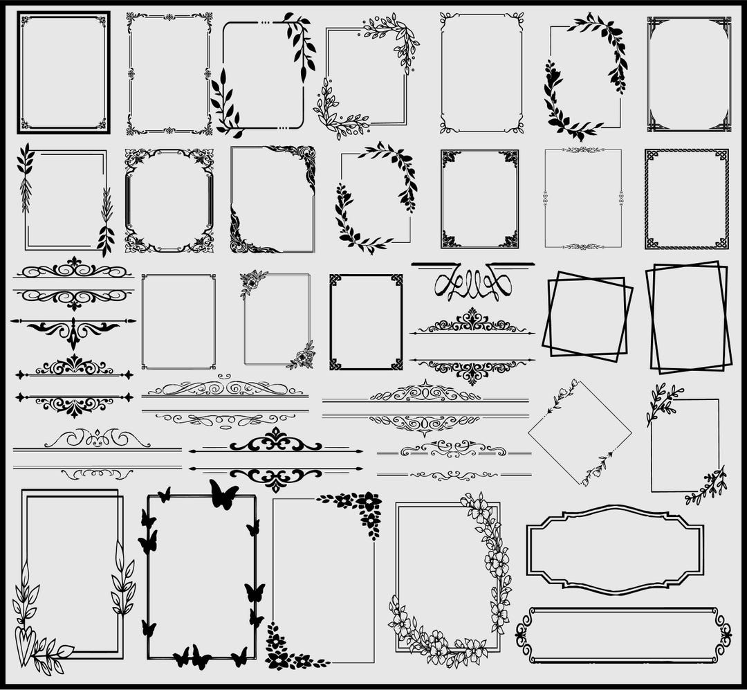 Decorative Frame SVG | Rectangle Frame Svg | Floral Border Svg ...