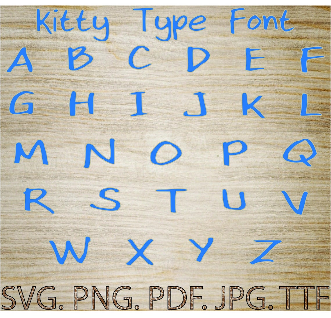 Kitty Font SVG, Cute Handwritten Script Alphabet Letters & Numbers, Ttf ...