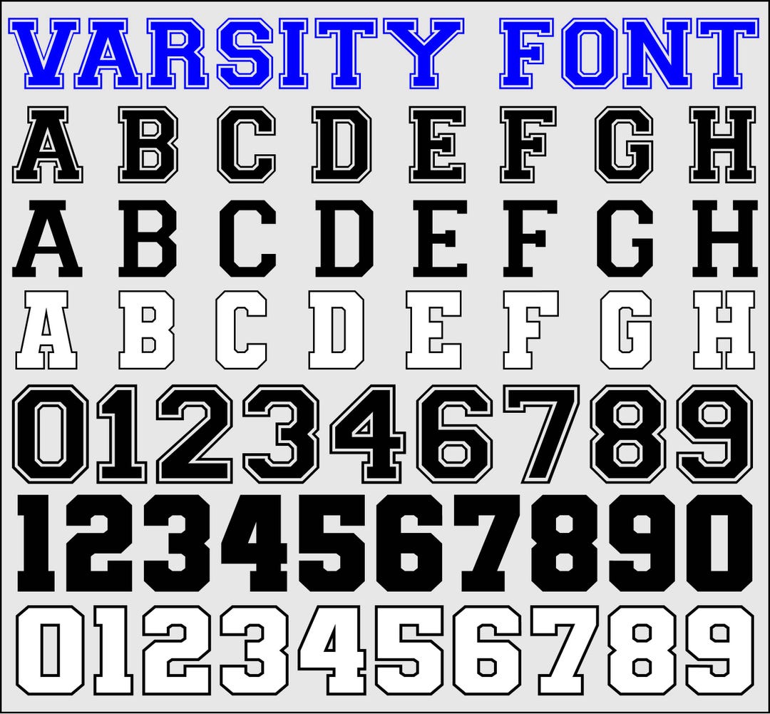 Varsity Font Svg, Varsity Letters Svg, Varsity Alphabet, Jersey Font ...