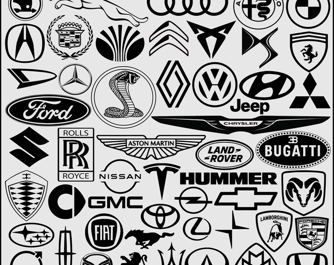 Set Logo of Popular Brands of Cars, Collection of Car Emblems, Cars ...