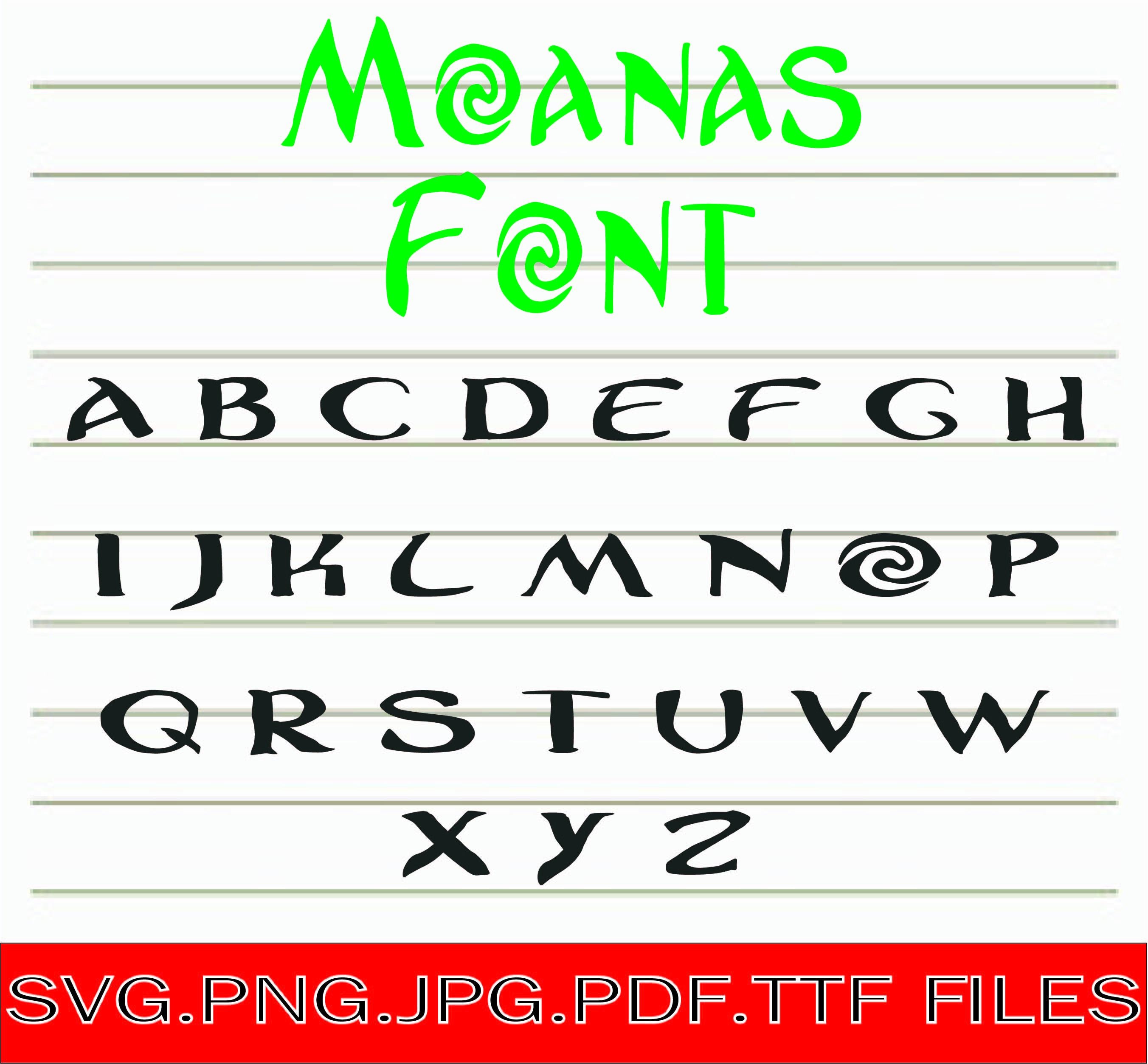 Disney Moana Font Letters
