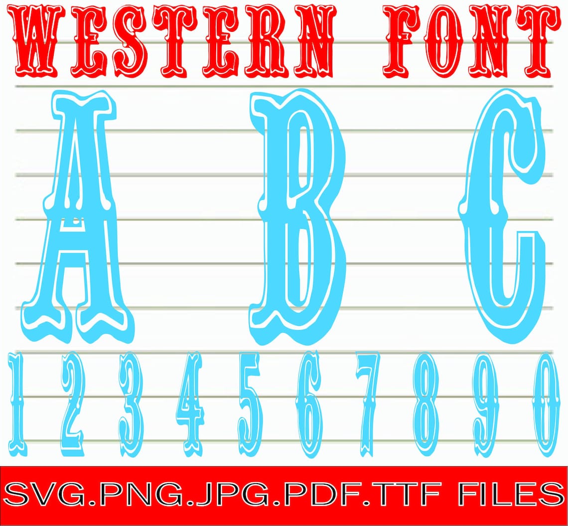 Western Cowboy Font SVG TTF | Old West Vintage Font | Cricut ...