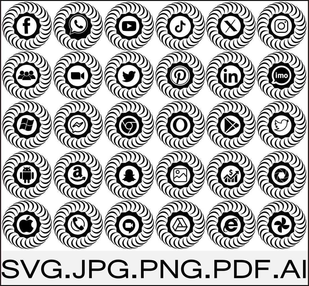 Bundle of Social Media Icons Svg, Social Media Icons Svg, Colorful ...