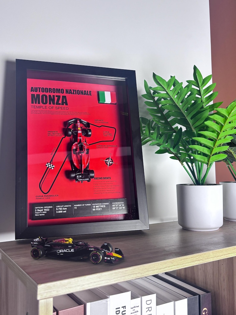 Monza F1 Track Wall Art: Ferrari 3D Model, Italy GP Circuit Frame - Etsy
