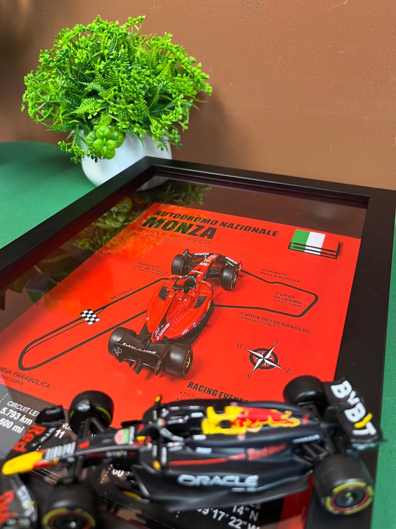 Monza F1 Track Wall Art: Ferrari 3D Model, Italy GP Circuit Frame - Etsy