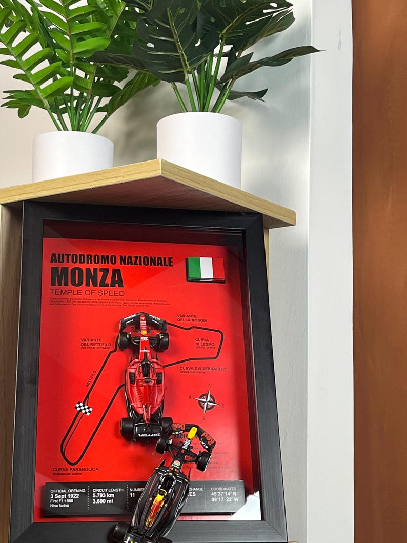 Monza F1 Track Wall Art: Ferrari 3D Model, Italy GP Circuit Frame - Etsy