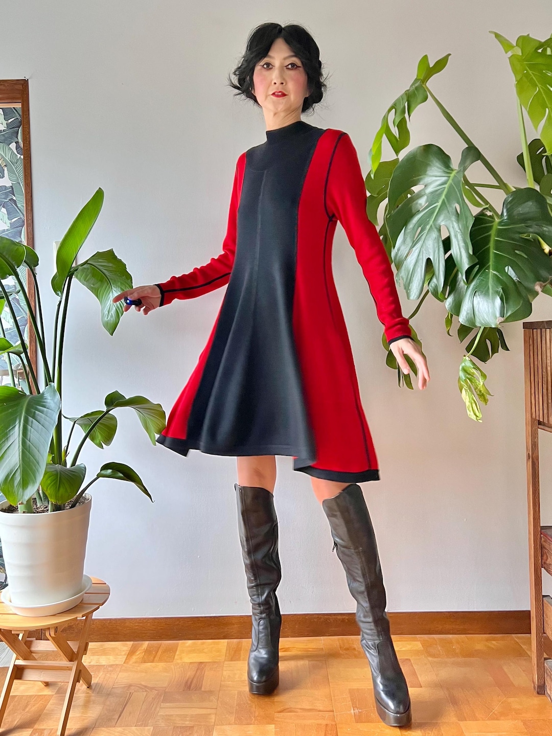 1970s Yves Saint Laurent Rive Gauche Mod Colorblock Lambswool Sweater ...