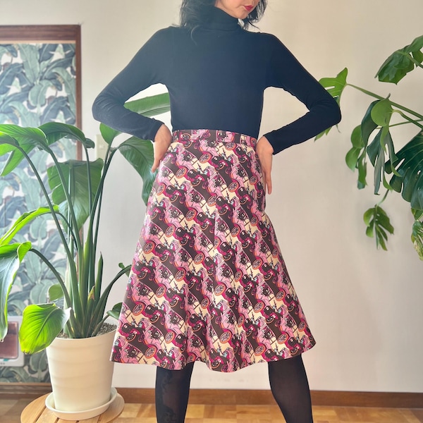 Art Deco Midi Skirt - Etsy