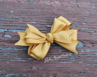 Mustard hair bow mustard large hair bow big mustard bow | Etsy