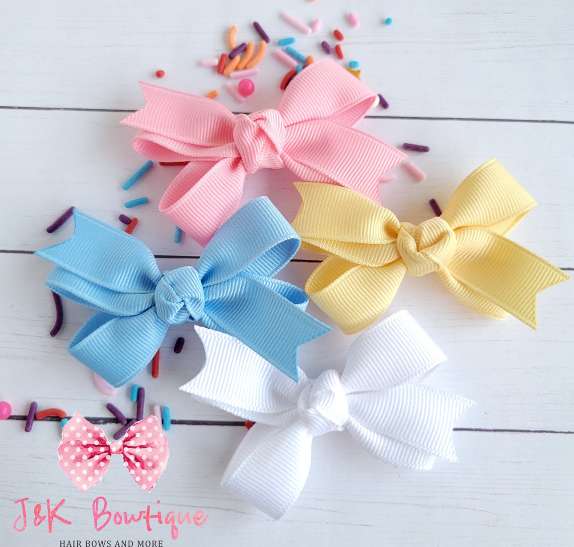 Rainbow Basic Hair Bows Solid Color Hair Bows Hair Bows - Etsy
