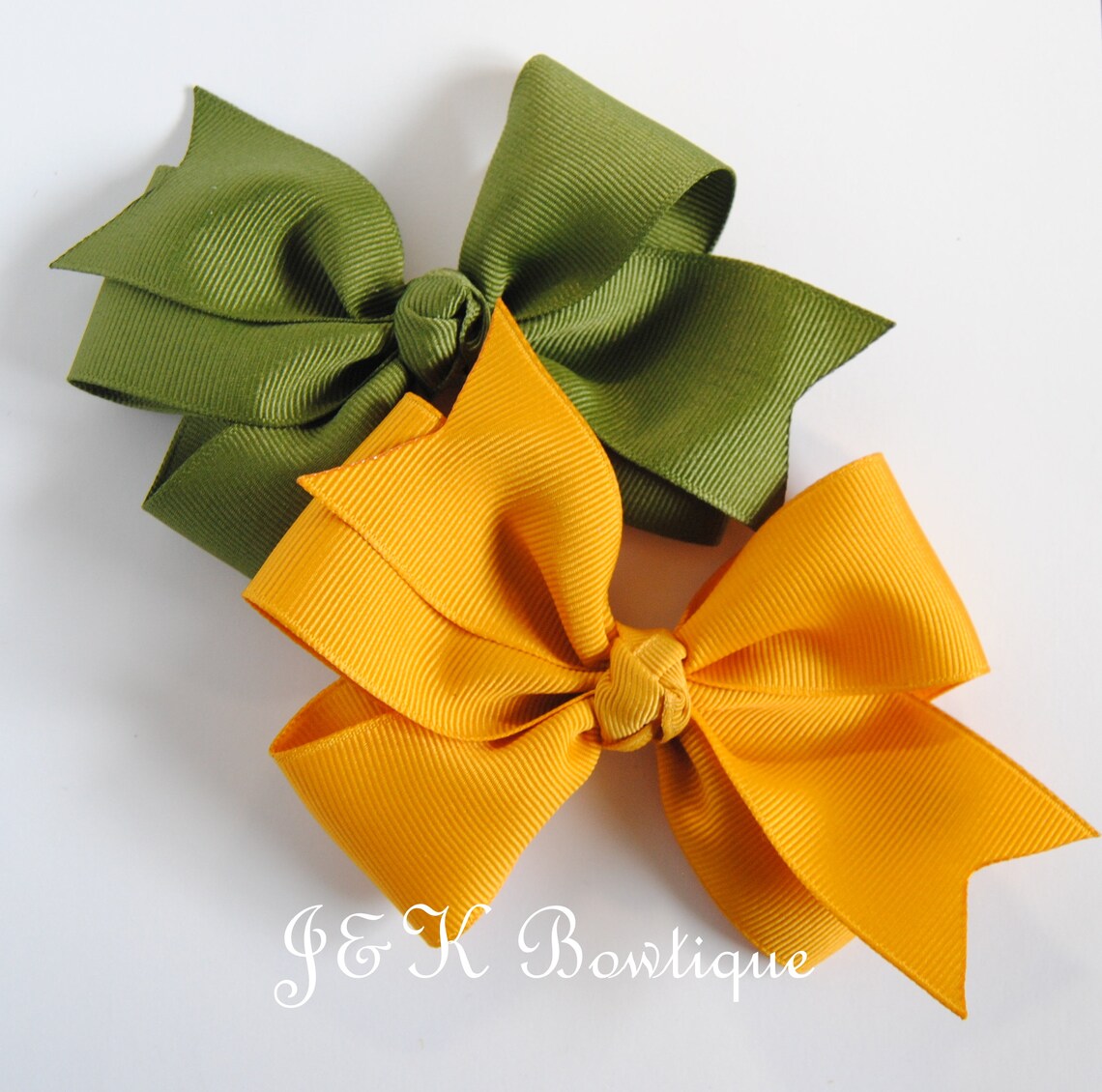 Fall Hair Bow Mustard Hair Bow Moss Hair Bow Green Hair Bow - Etsy
