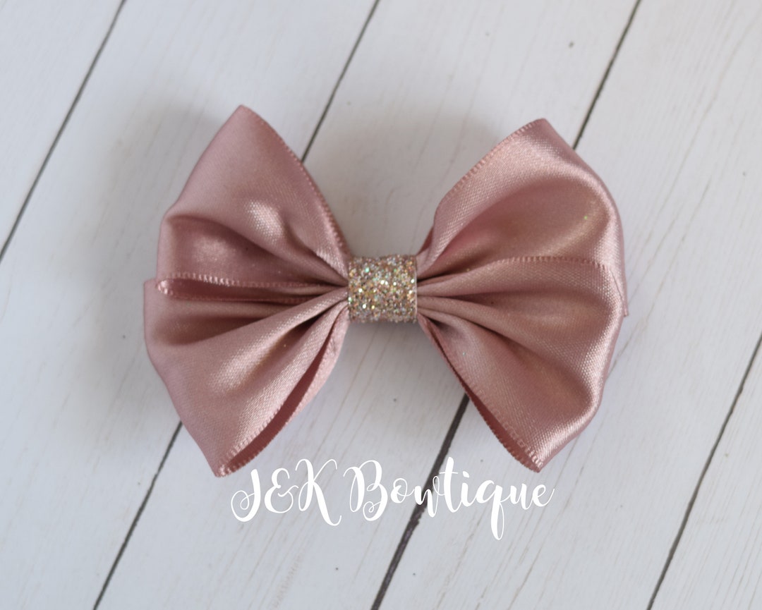 Mauve Hair Bow, Satin Hair Bow, Fall Hair Clip, Elegant Hair Bow ...