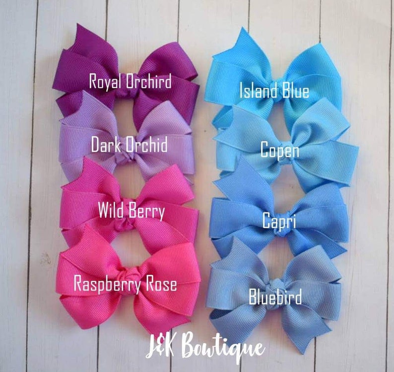 Basic hair bow Solid color hair bow You pick one hair clip | Etsy