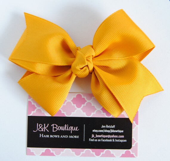Mustard hair bow mustard large hair bow big mustard bow | Etsy