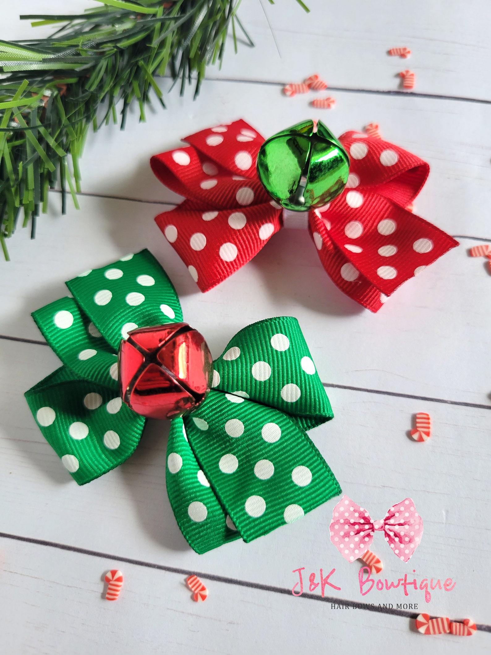 Jingle Bells Hair Bow Christmas Hair Bow Bows Holiday Hair - Etsy