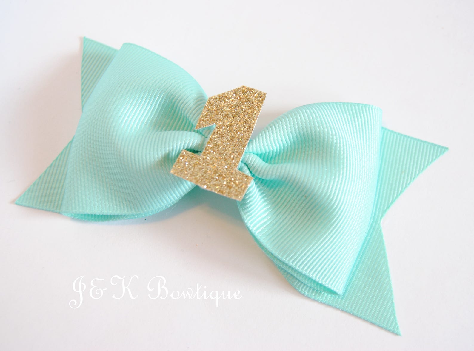 Birthday Hair Bow First Birthday Hair Bow Aqua Bow Hair - Etsy