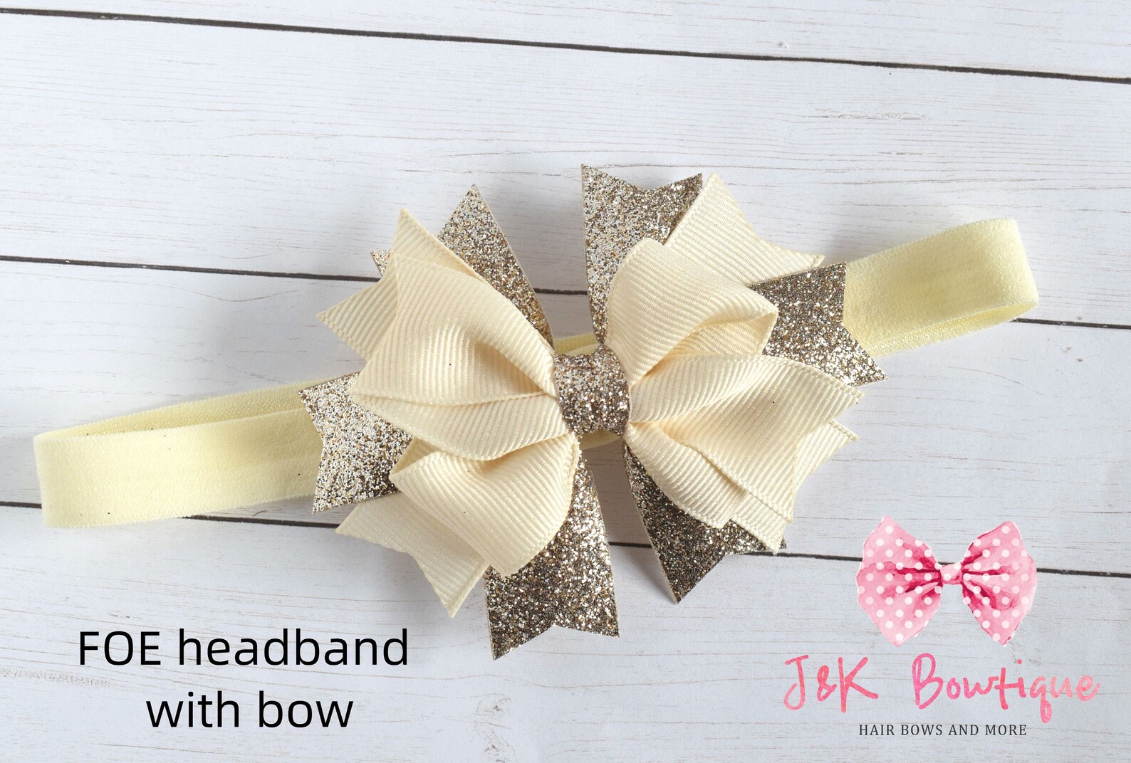 Ivory and Champagne Boutique Bow Ivory Bow 4 Hair Bow - Etsy