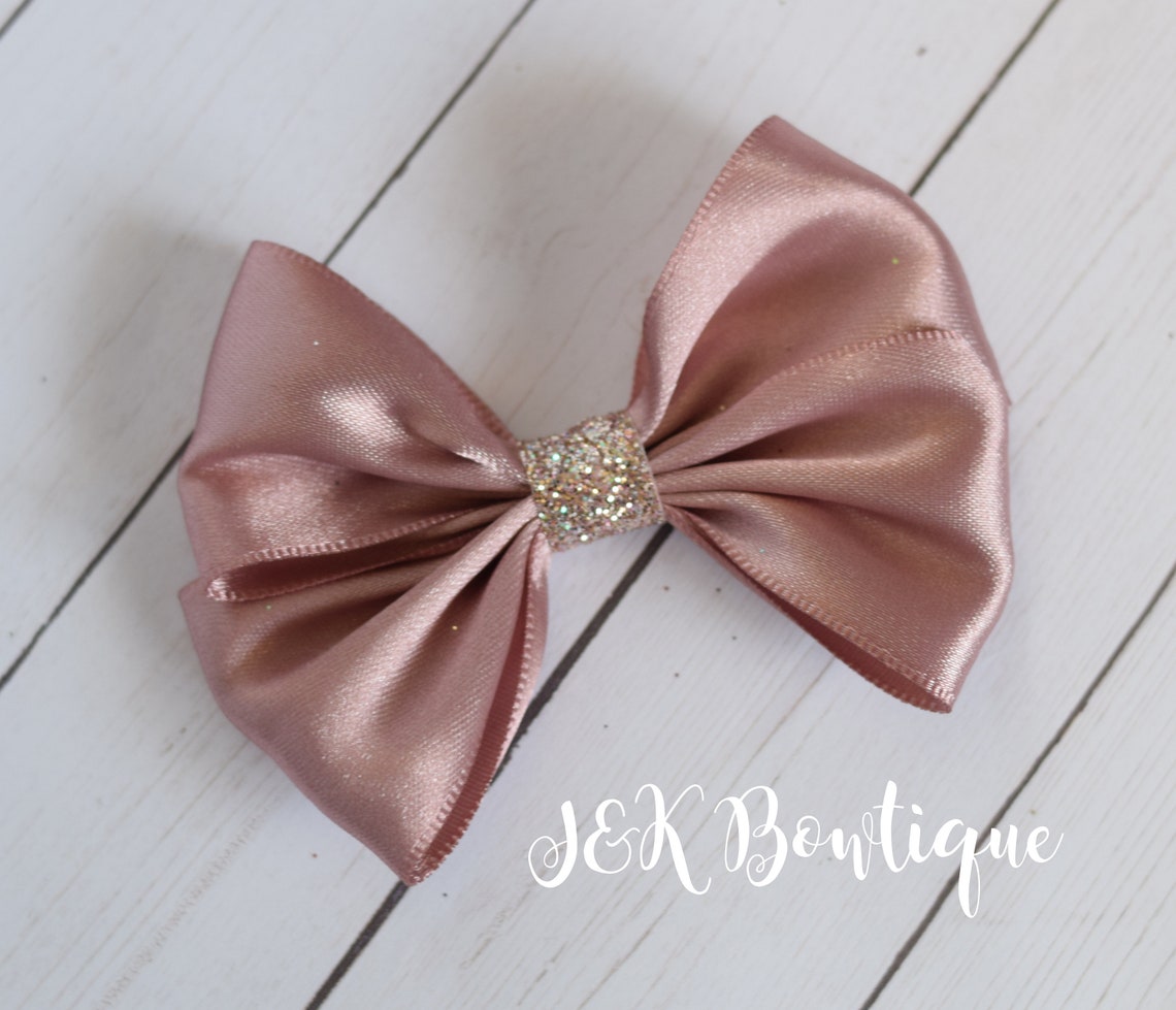 Mauve hair bow Satin hair bow fall hair clip elegant hair | Etsy