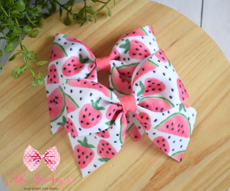 Fruit hair bow Summer hair bow watermelon hair bow | Etsy