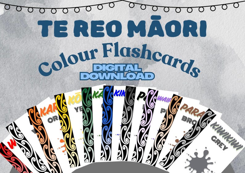 Te Reo Māori Colour Flashcards – Printable Digital Download for ...