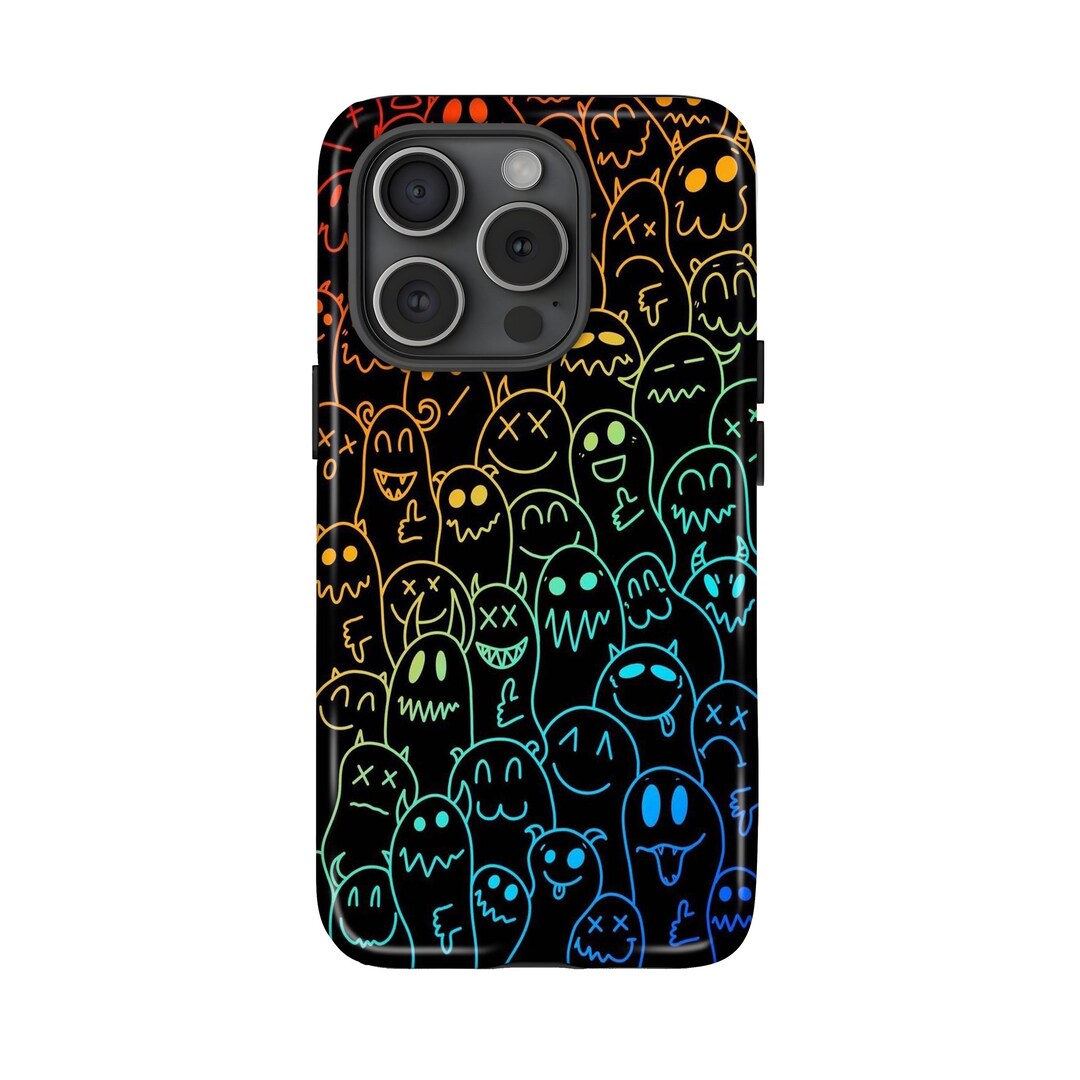 Cute Fluorescent Monsters Party and Ghosts iPhone Case, Magnetized ...