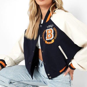 Varsity Bomber Jacket | Letterman Jacket Women | Baseball Jacket ...