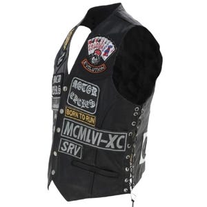 Men's Black Leather Vest: Gothic Rock Biker Waistcoat - Etsy