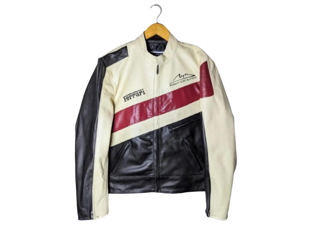 Custom Ferrari Leather Racing Jacket | Vintage Inspired Moto Jacket ...