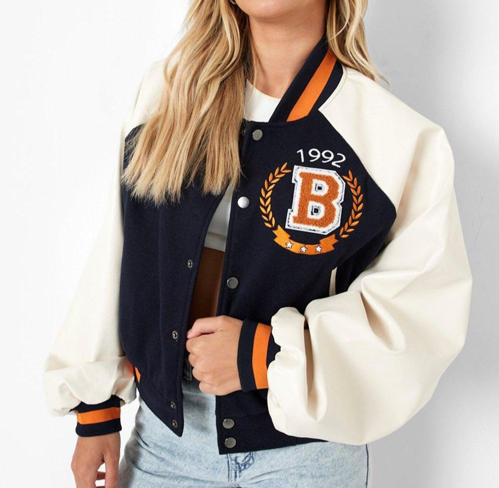 Varsity Bomber Jacket | Letterman Jacket Women | Baseball Jacket ...