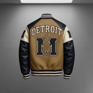 Detroit Varsity Jacket | Varsity Leather Jacket | Bomber Jacket ...