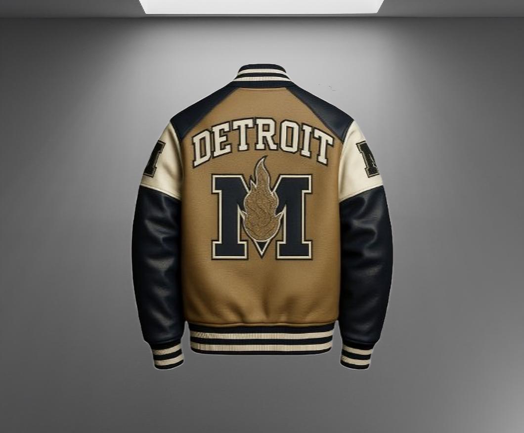 Detroit Varsity Jacket | Varsity Leather Jacket | Bomber Jacket ...