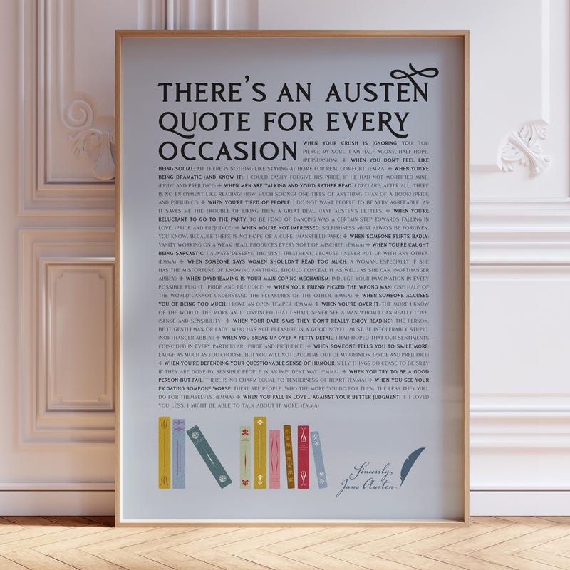 Jane Austen Poster - Etsy