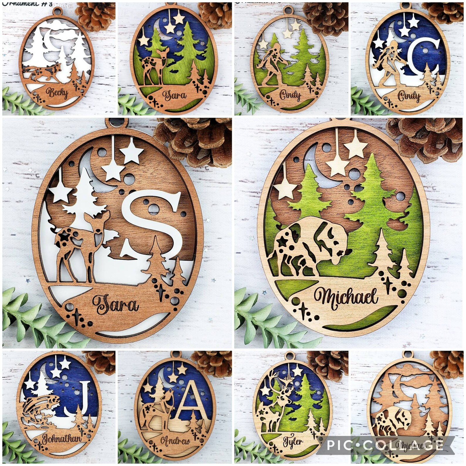 Personalized Wood Forest Themed Christmas Ornament Bigfoot - Etsy