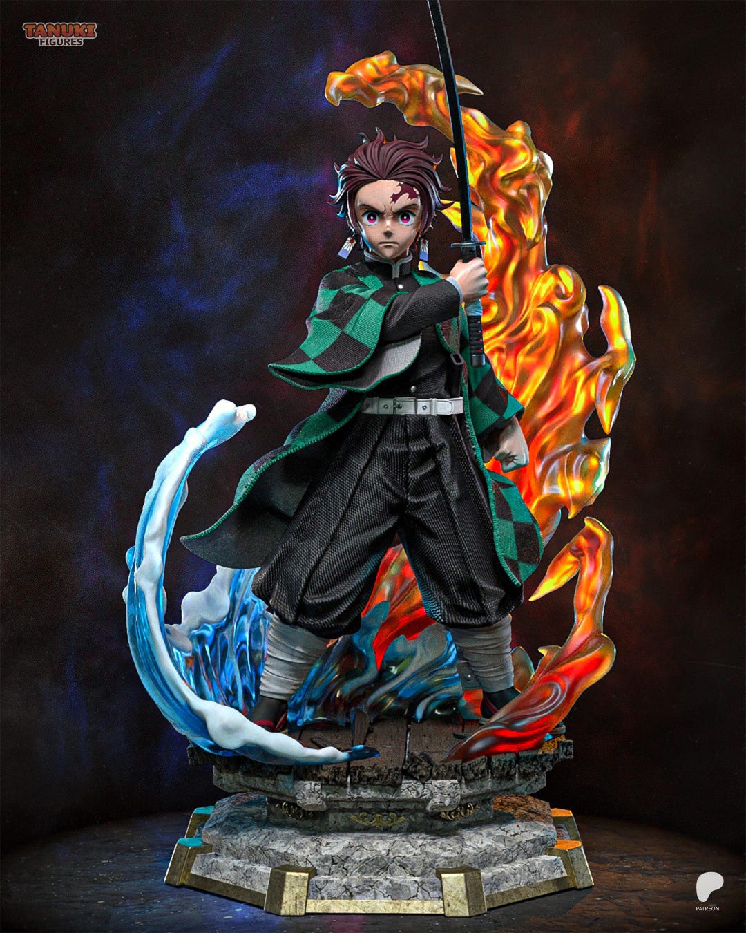 Tanjiro Kamado (demon Slayer) – Resin Figure – 1/8 - Etsy