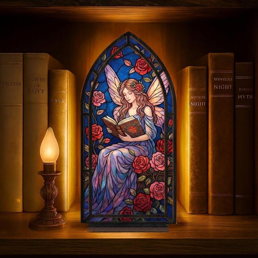 Magical Book Nook With Candle Holder, Magical Fairy Suncatcher on Books ...