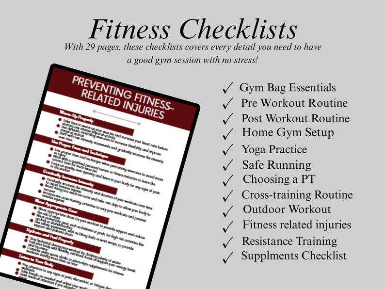 Exercise Checklist | Fitness Checklist Template | Stay Fit & Organized ...