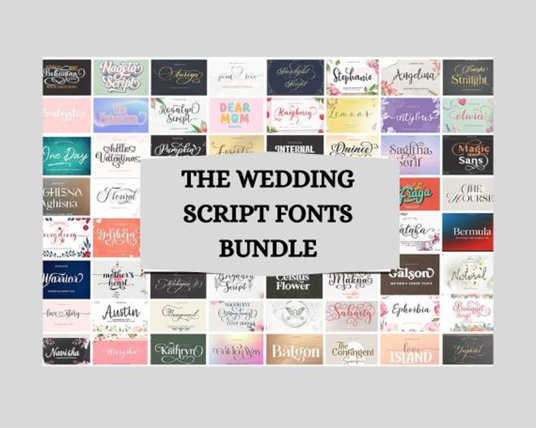 Wedding Font Bundle | Handwritten Script Fonts for Canva & Invitations ...