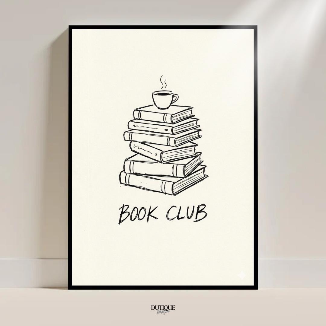 Book Club Poster: Mid-century Modern Print for Book Lovers - Etsy