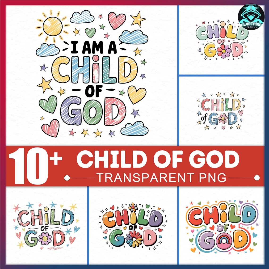 God Lover PNG, Child of God Png Bundle, Baptism Png, Bible Verse Png ...