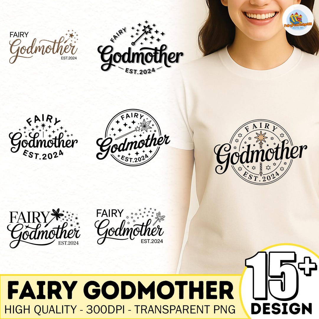 Fairy Godmother PNG, Christening Png Bundle, Gift for Goddaughter Png ...
